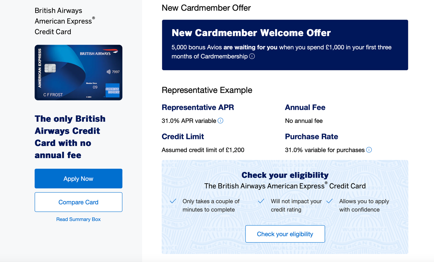 賺厘數去旅行- 英國 British Airways American Express® Credit Card